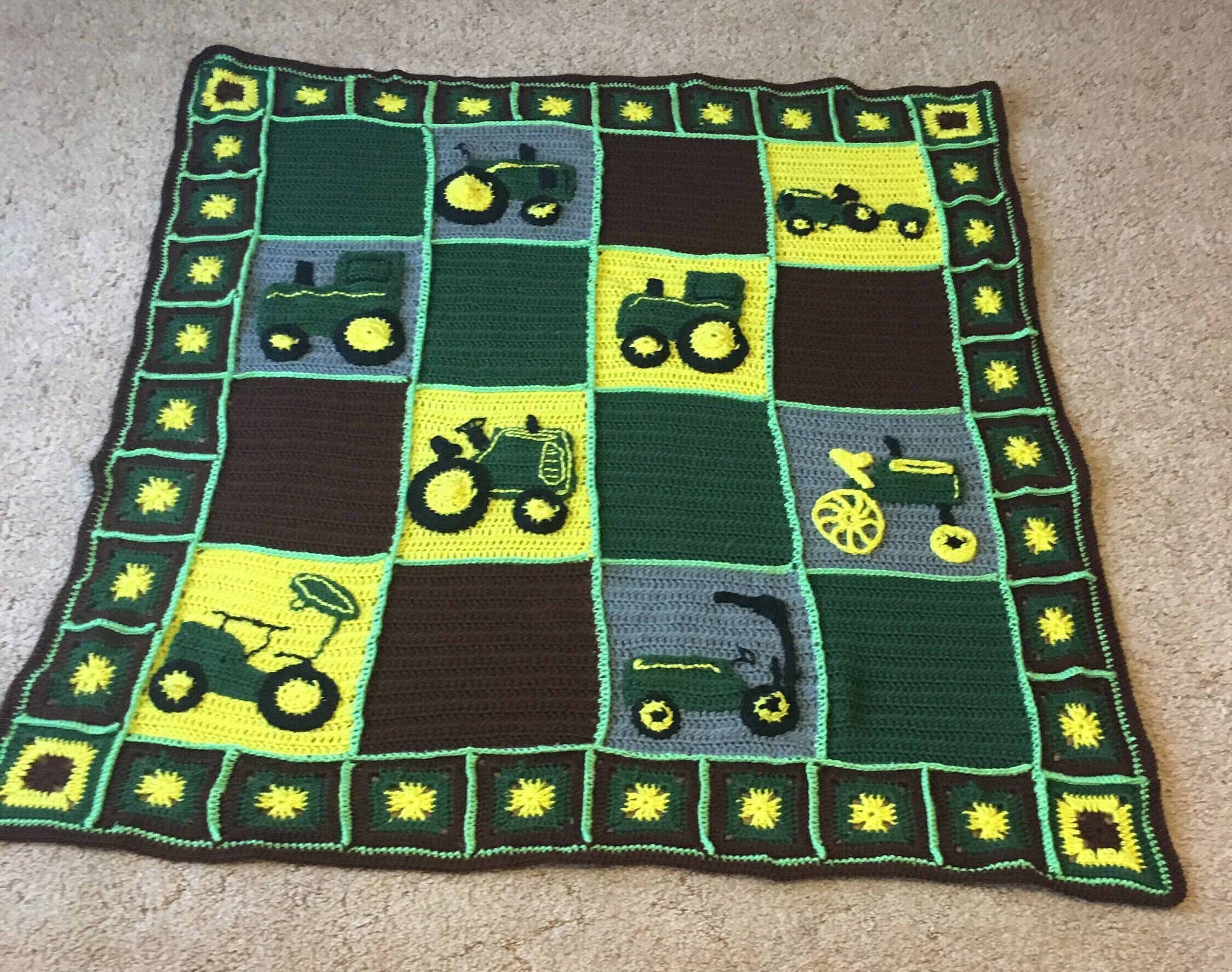 Tractor Crochet Blanket - Etsy
