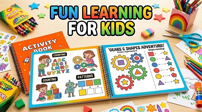 Kids Activity Book | Preschool Learning Workbook, Mazes, Puzzles ...