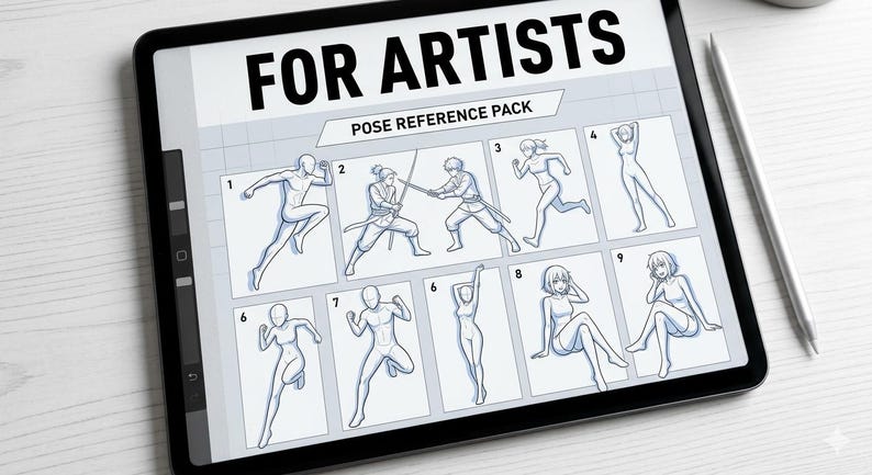 Anime Dynamic Poses Reference Pack | Action, Movement, Perspective ...