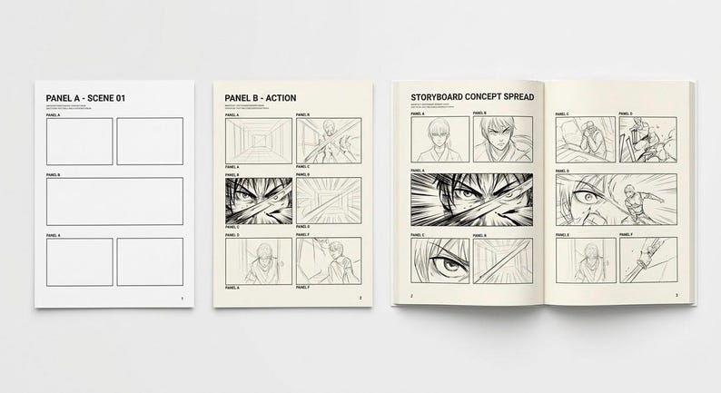 Manga Storyboard Kit Vol 3 PDF | Advanced Cinematic Panel Templates ...