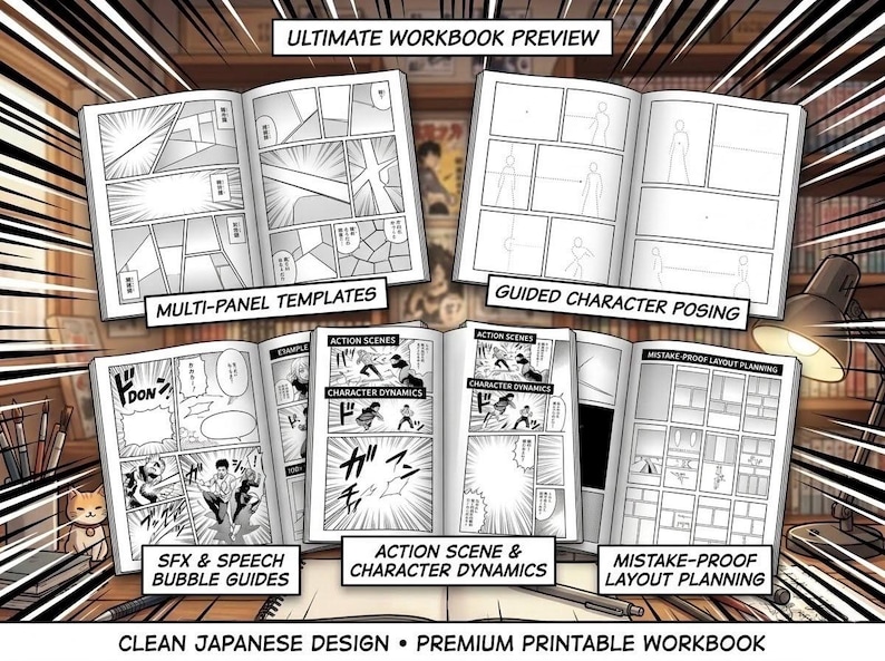 Anime Manga Panel Creator Kit Vol 1 | Storytelling Workbook & Comic ...