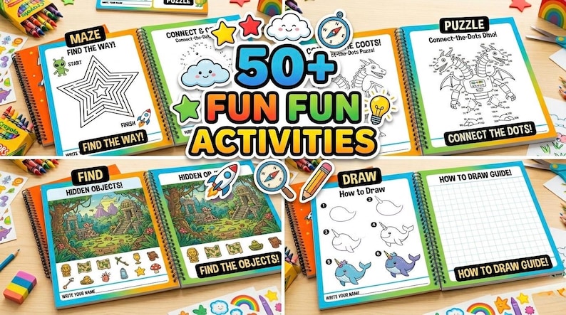 Kids Activity Book | Preschool Learning Workbook, Mazes, Puzzles ...