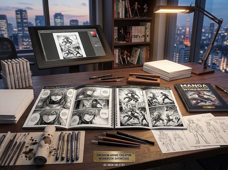 Anime Manga Storytelling Workbook, Comic & Webtoon Panel Templates ...
