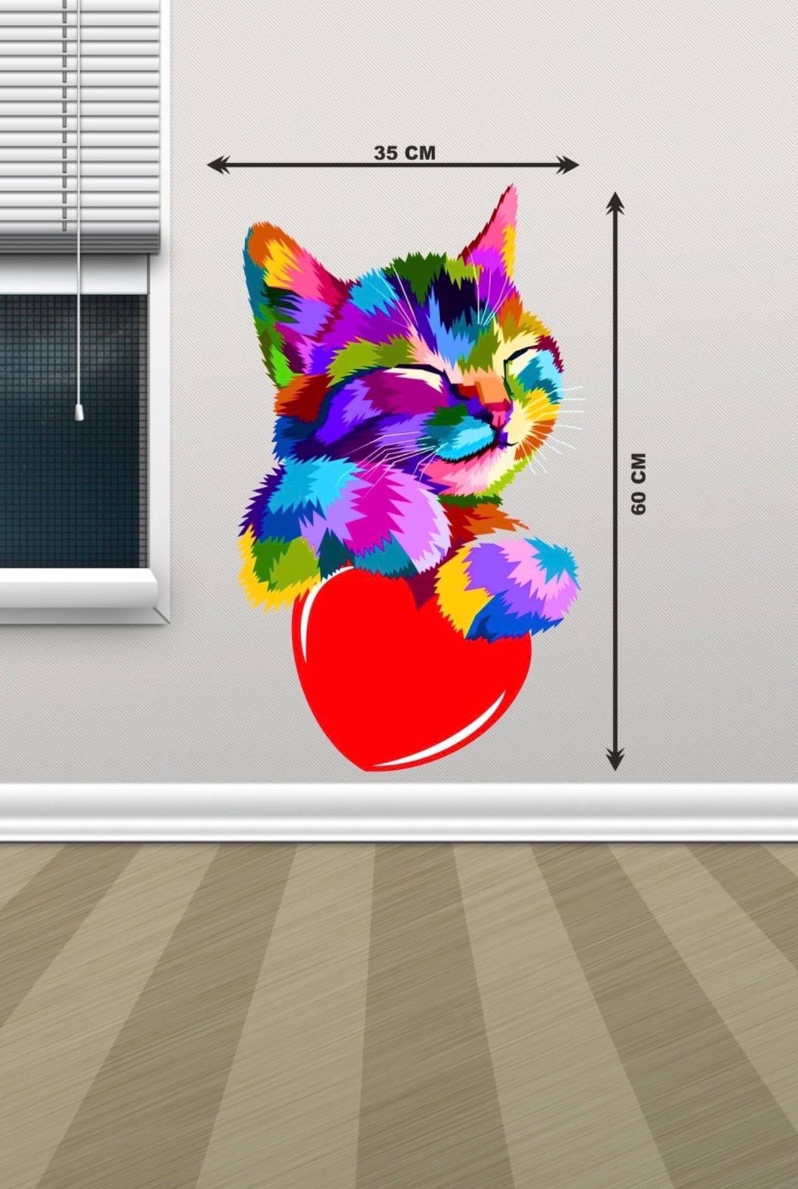 Rainbow Kitten Pop Art Print, Geometric Cat Lover Gift (digital ...