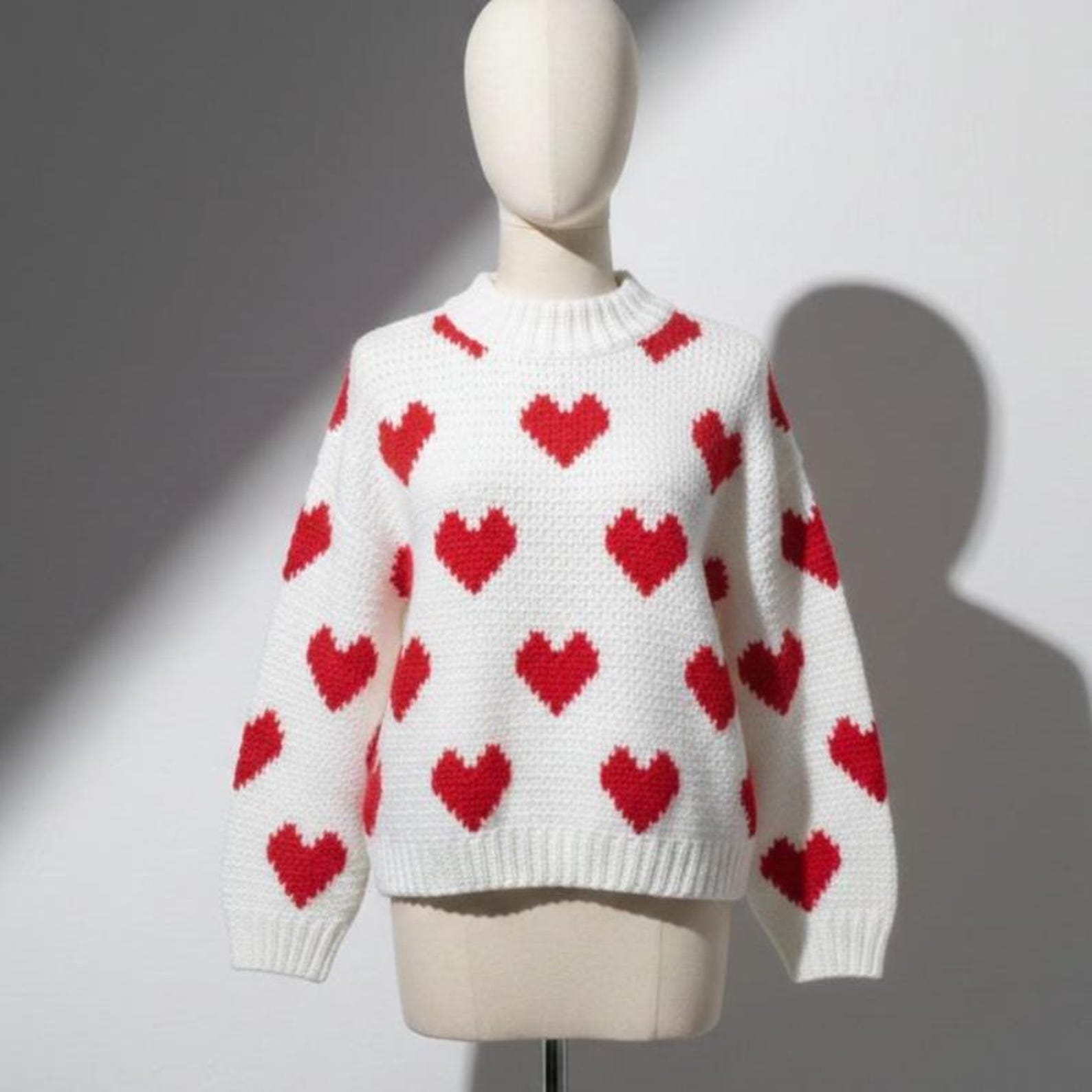 Crochet Heart Sweater Pattern | Sweetheart Pullover, Video Guide (PDF ...