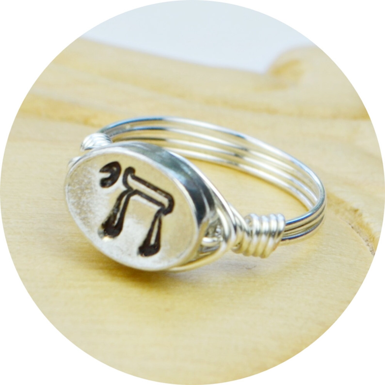 Chai Ring Sterling Silver Filled Wire Wrapped Ring With Hand - Etsy