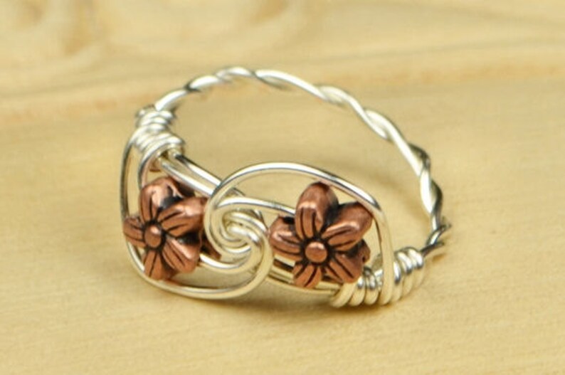 Wire Wrapped Ring-sterling Silver, Yellow or Rose Gold Filled Wire With ...