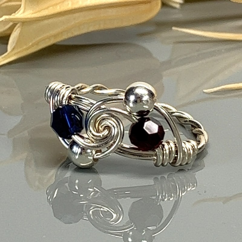 Two Birthstone Ring - Etsy