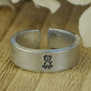 Dog Adjustable Ring- Hand Stamped Aluminum Ring - Handmade to Custom ...