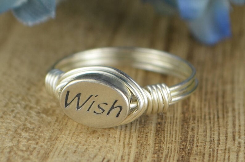 Wish Ring Sterling Silver Yellow or Rose Gold Filled Wire - Etsy