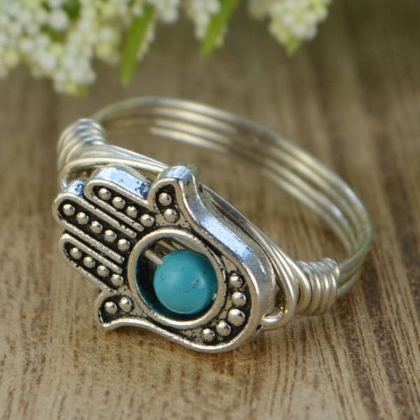 Hamsa Hand Ring - Etsy