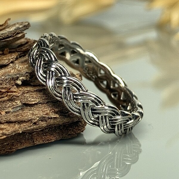 Silver Braided Ring - Etsy