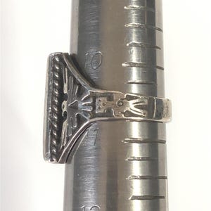 Vintage Men's Hubbell Turquoise Glass and Sterling Silver Firebird Ring ...