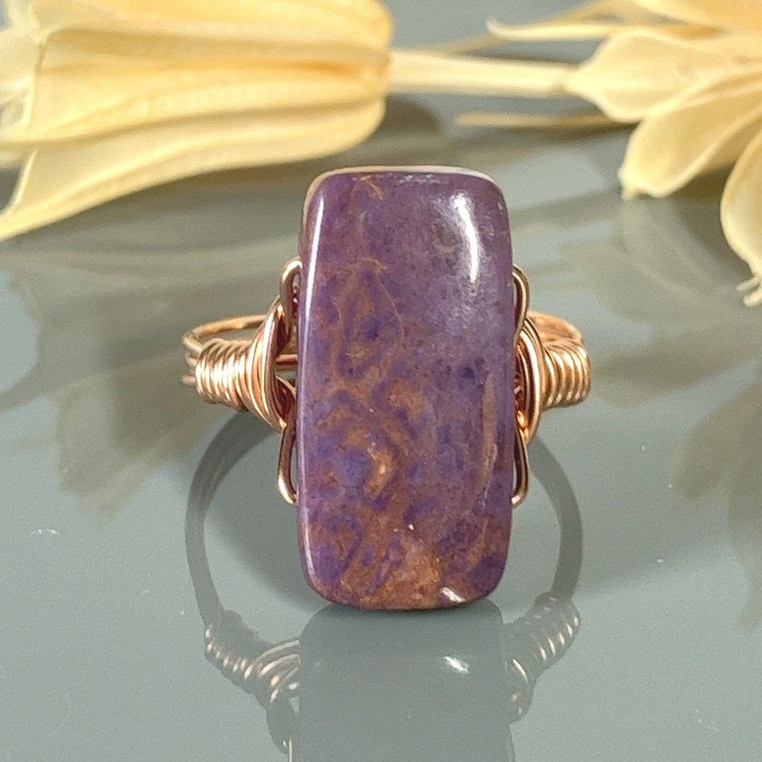Lavender Jasper Statement Ring-sterling Silver, 14k Yellow or Rose Gold ...