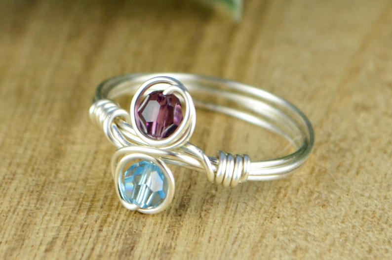 Any Two Birthstone Couples or Best Friends Infinity Ring - Etsy