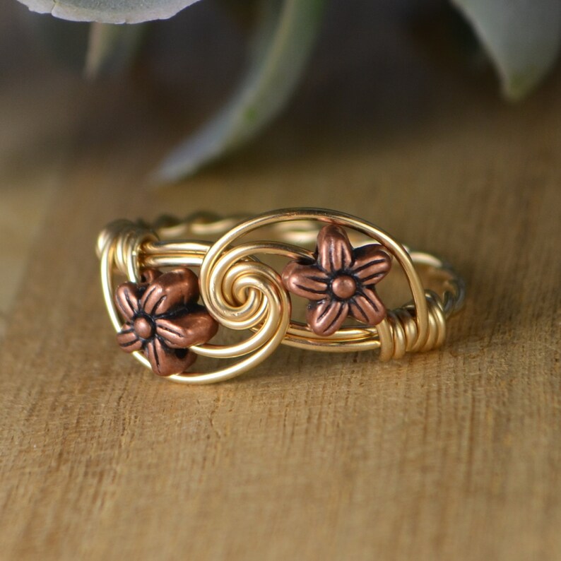 Wire Wrapped Ring-sterling Silver, Yellow or Rose Gold Filled Wire With ...