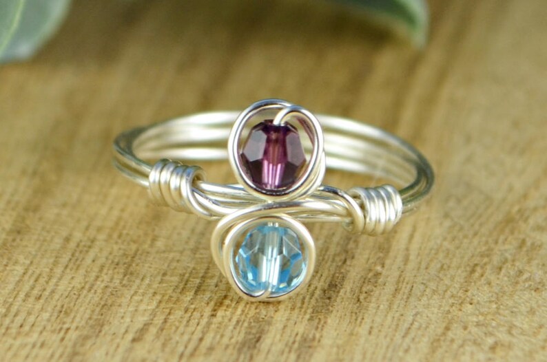 Any Two Birthstone Couples or Best Friends Infinity Ring - Etsy