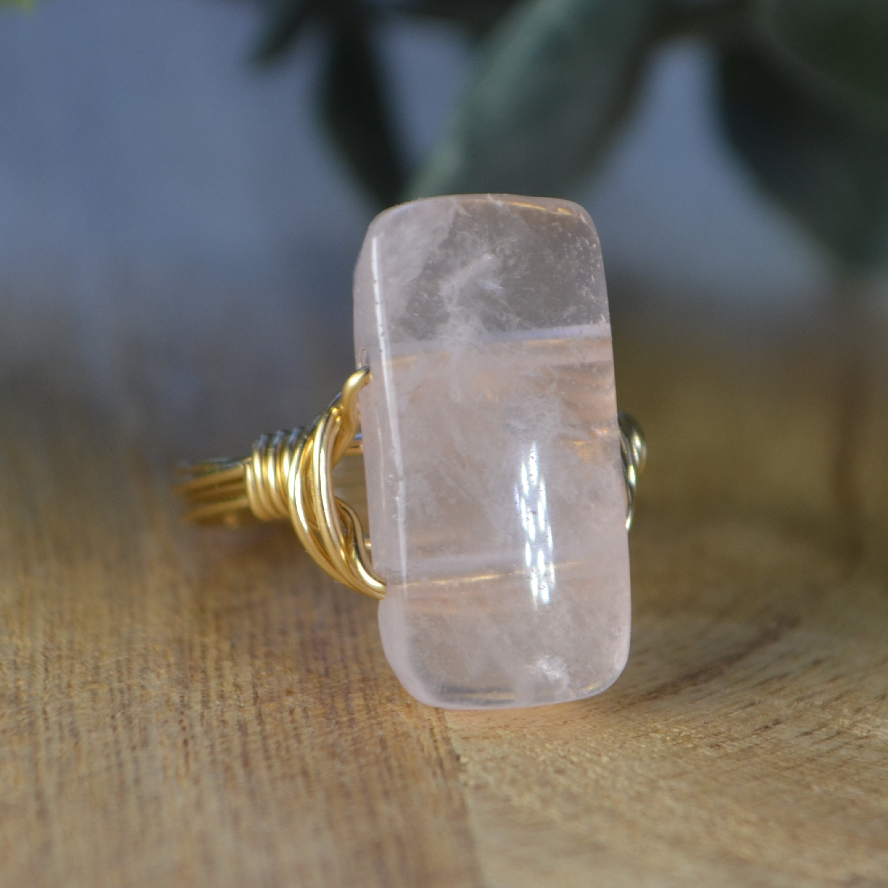 Rose Quartz Statement Ring-sterling Silver 14k Yellow or Rose | Etsy