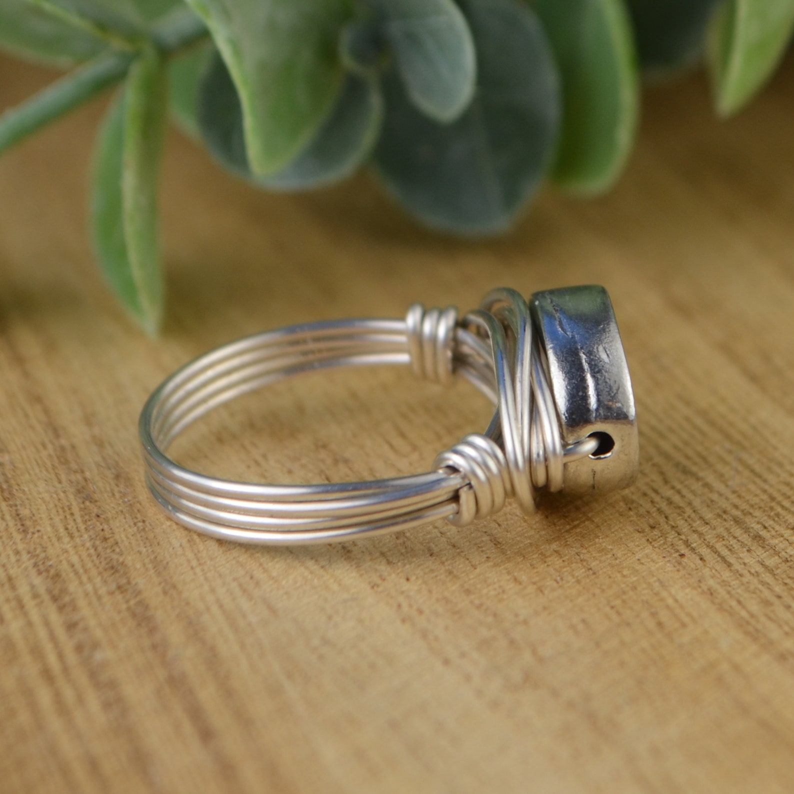 Medical Symbol Ring: Pewter Bead, Sterling Silver or Gold Filled Wire ...