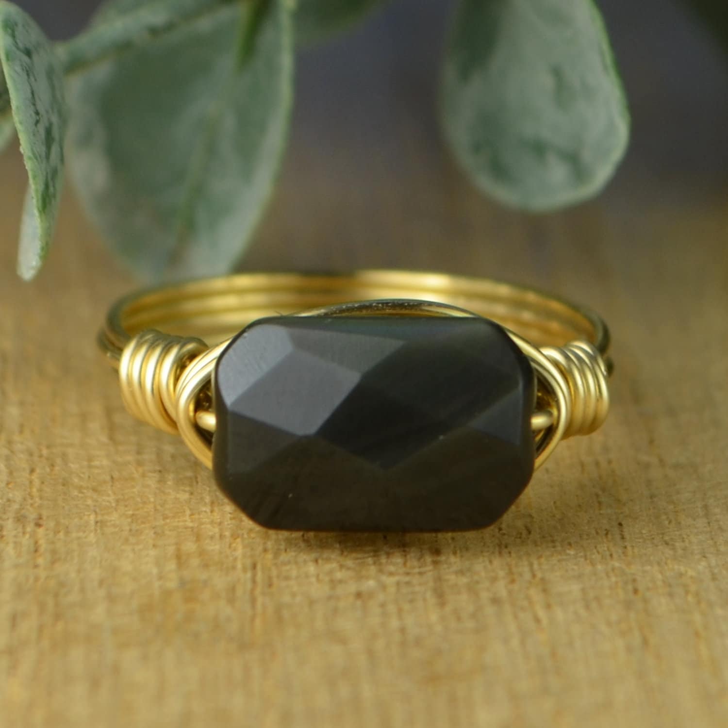 Rainbow Obsidian Ring-sterling Silver, Yellow or Rose Gold Filled Wire ...