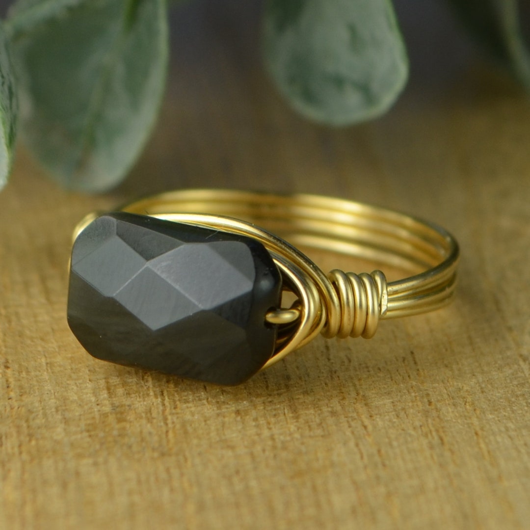 Rainbow Obsidian Ring-sterling Silver, Yellow or Rose Gold Filled Wire ...