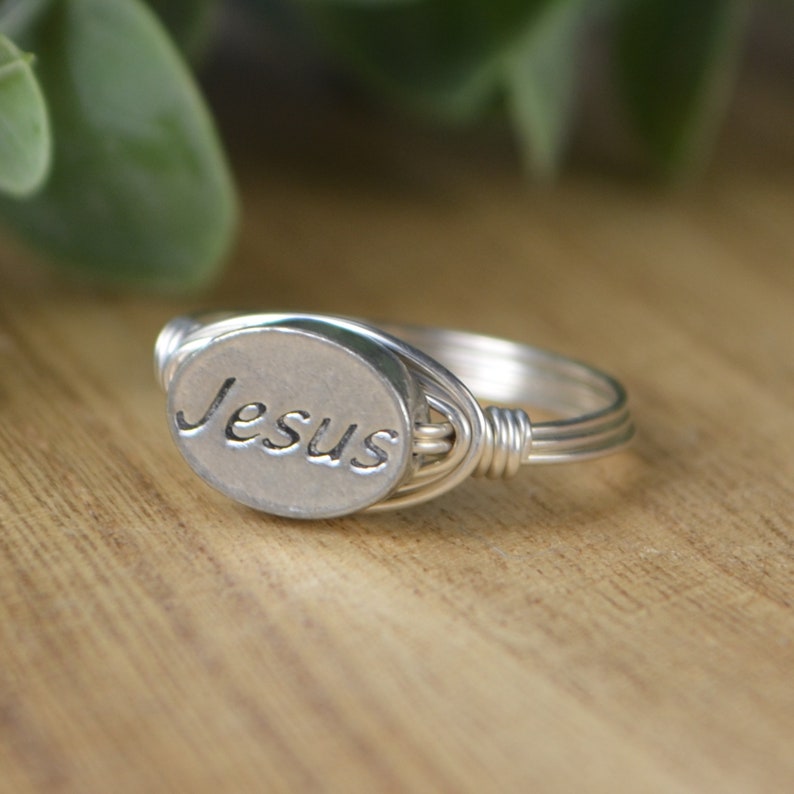 Jesus Ring Sterling Silver Filled Wire Wrapped Ring With | Etsy