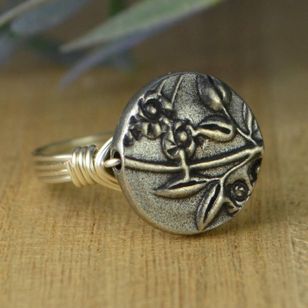 Flower Garden Wrapped Ring- Sterling Silver, 14k Yellow or Rose Gold ...