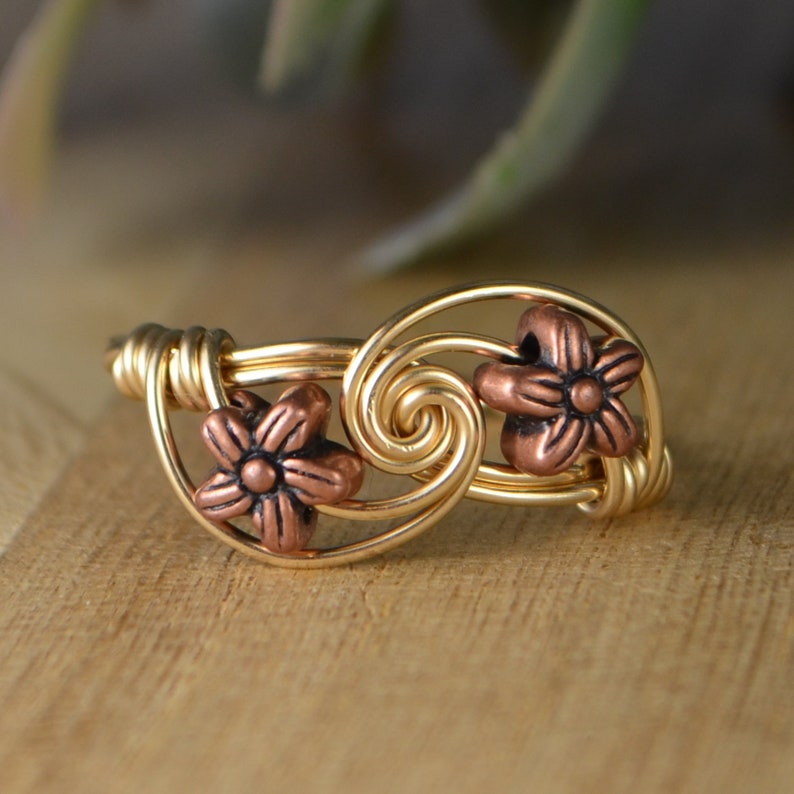 Wire Wrapped Ring-sterling Silver, Yellow or Rose Gold Filled Wire With ...