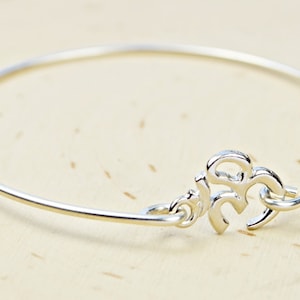 Om Bangle Bracelet Rhodium Plated Pewter Ohm Symbol and - Etsy