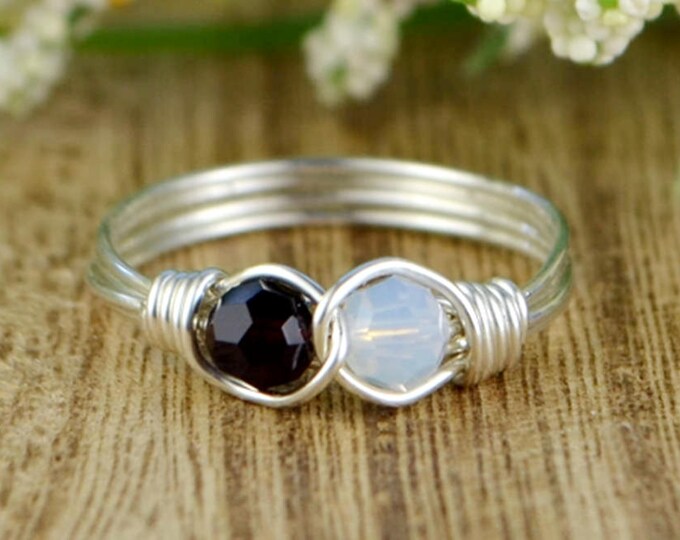 Double Infinity Promise Ring With Birthstone Birthstone Ring Infinity