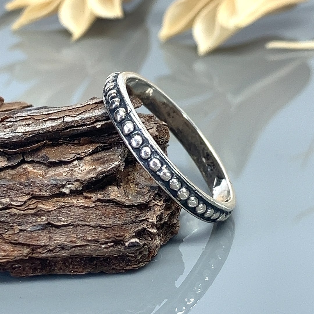 Thin 3mm Dots/bubble Design Sterling Silver Stacking Ring Band Stack ...