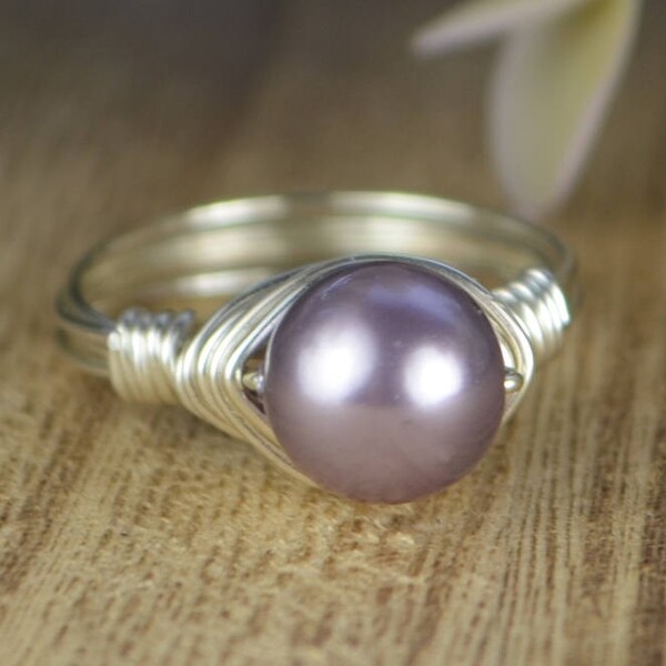 Wire Wrap Pearl Ring - Etsy
