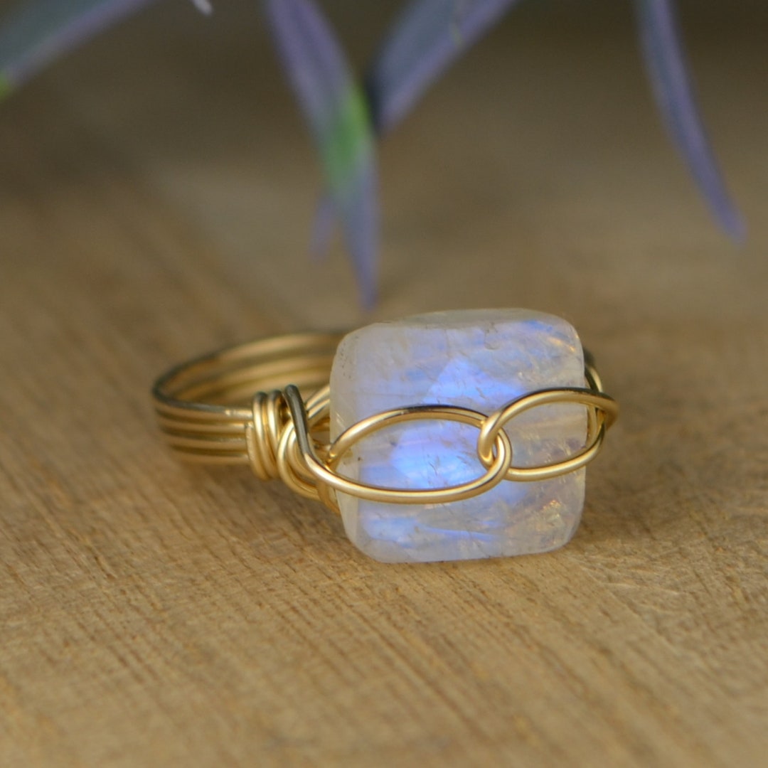 Infinity Symbol Rainbow Moonstone Gemstone Ring-sterling - Etsy