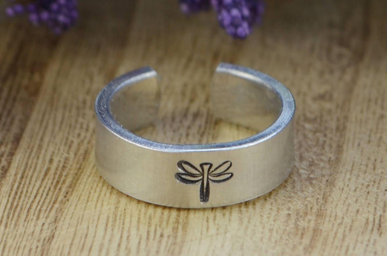Dragonfly Ring- Adjustable Aluminum Band - Custom Made to Size - Etsy