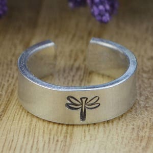 Dragonfly Ring- Adjustable Aluminum Band - Custom Made to Size - Etsy