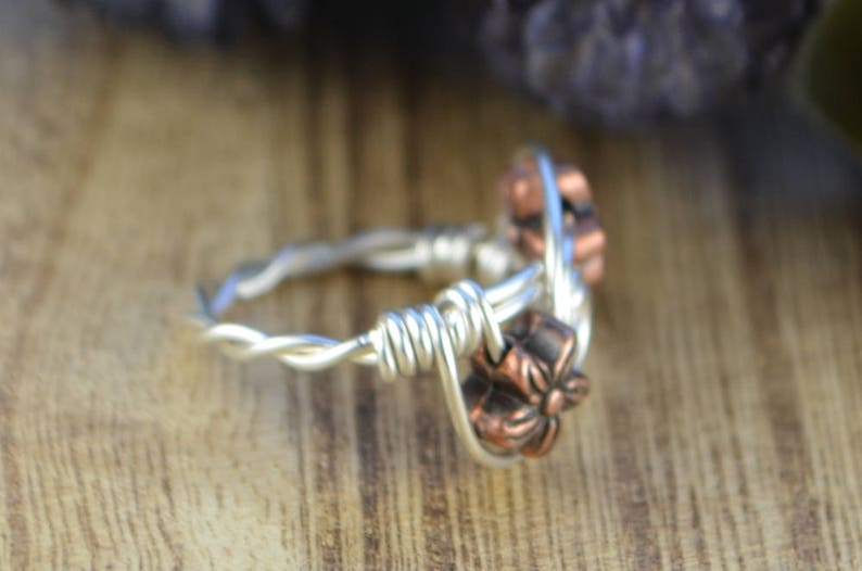 Wire Wrapped Ring-sterling Silver, Yellow or Rose Gold Filled Wire With ...