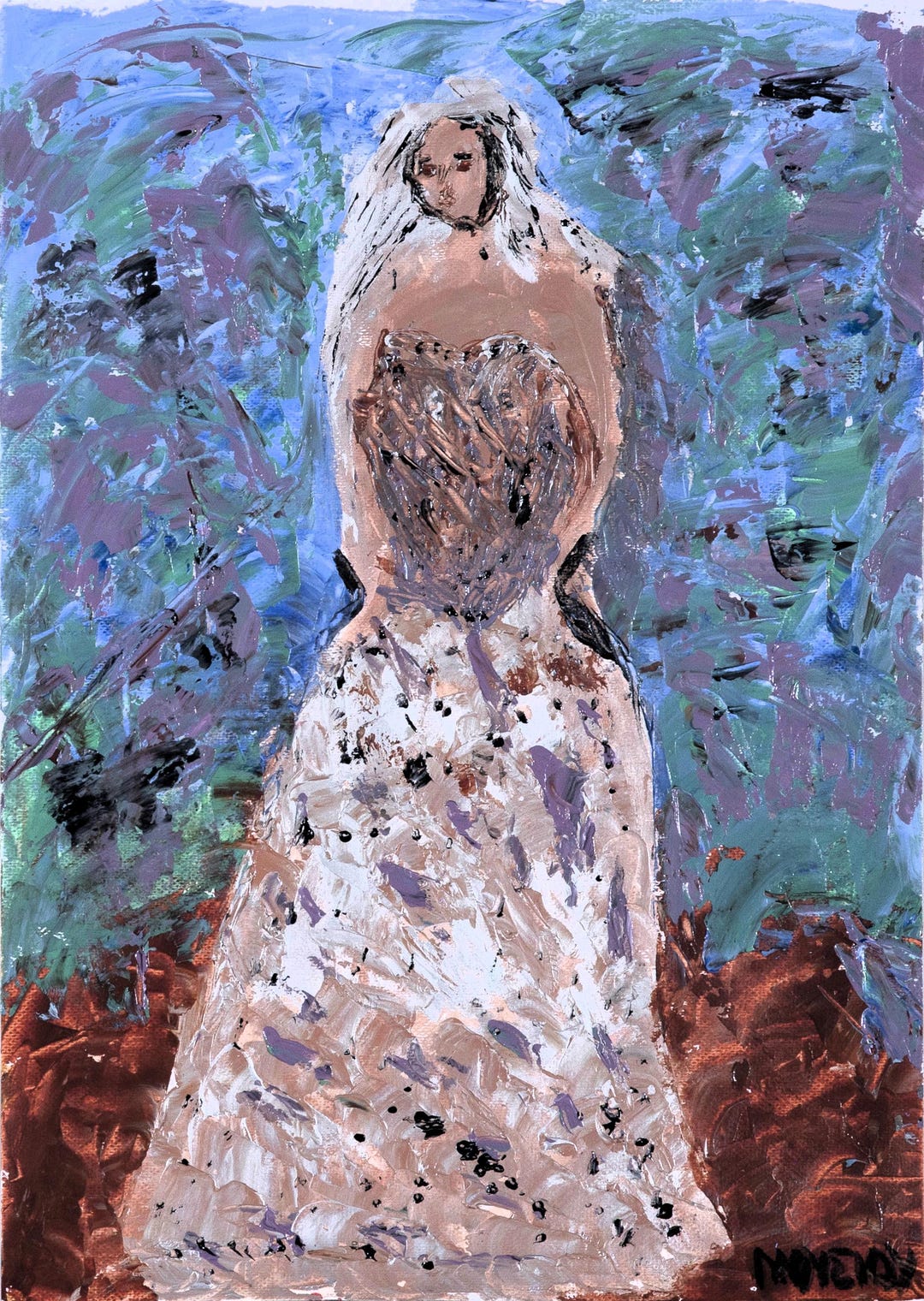 Earthbound Grace – Impressionist Female Figure - Etsy