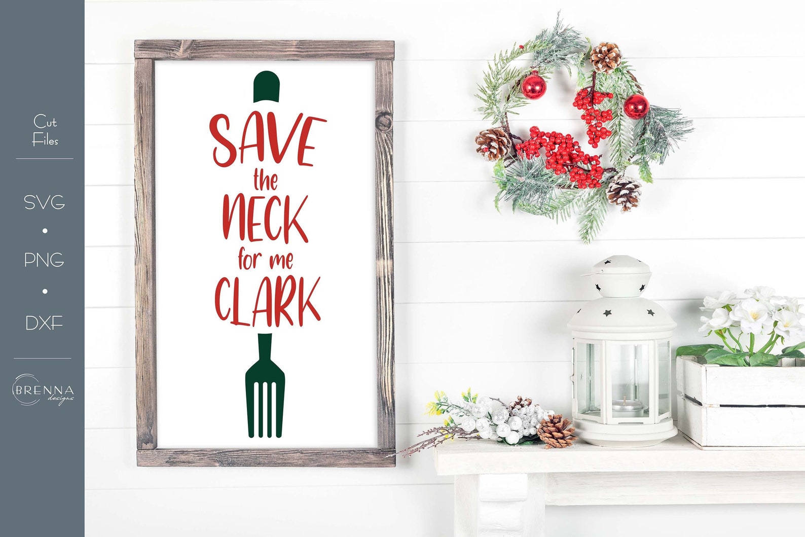 Fork Save the Neck for Me Clark- SVG, DXF, PNG Instant Download, Black ...