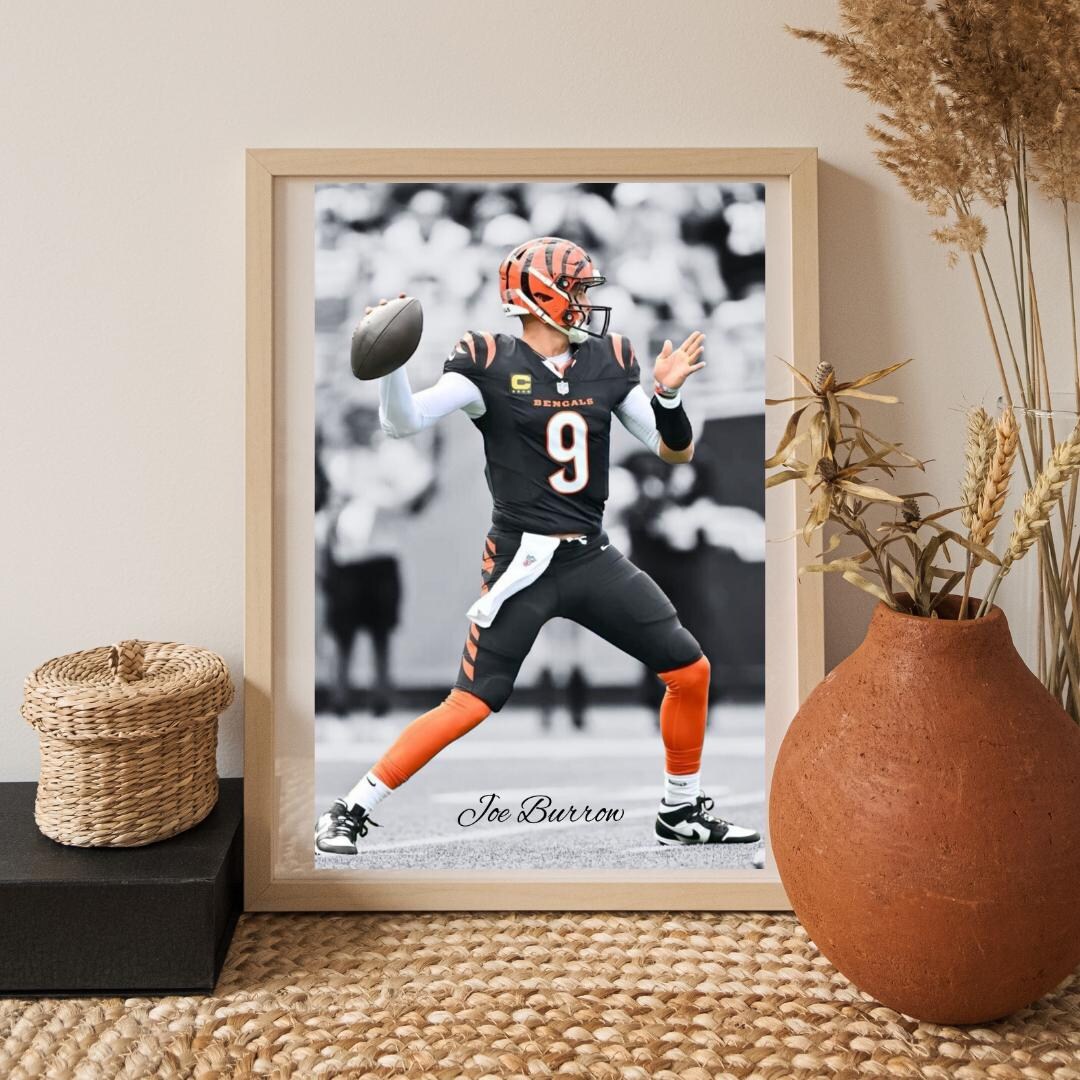 Joe Burrow Wall Art Printable | NFL Quarterback Poster | Football Decor ...