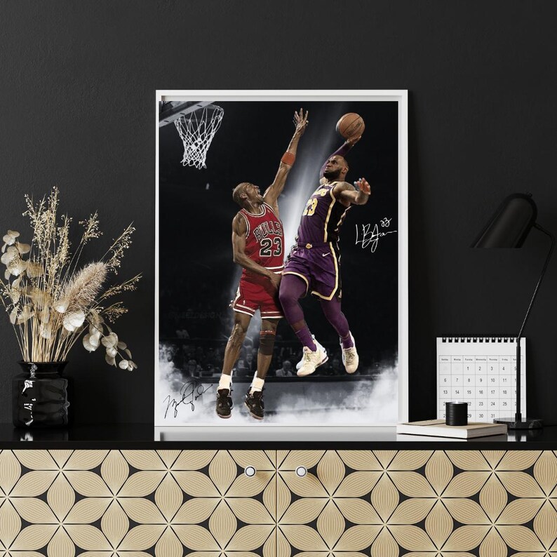 Michael Jordan & Lebron James Printable Wall Art | NBA Basketball ...