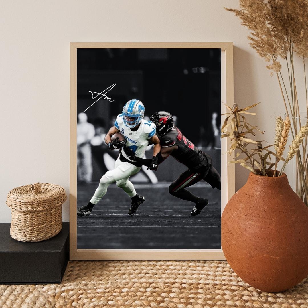 Amon-ra St. Brown Wall Art Printable | NFL Wide Receiver Poster ...