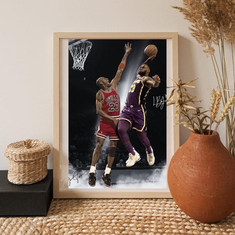 Michael Jordan & Lebron James Printable Wall Art | NBA Basketball ...
