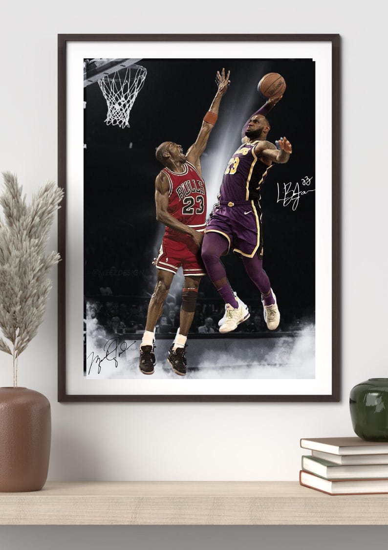Michael Jordan & Lebron James Printable Wall Art | NBA Basketball ...