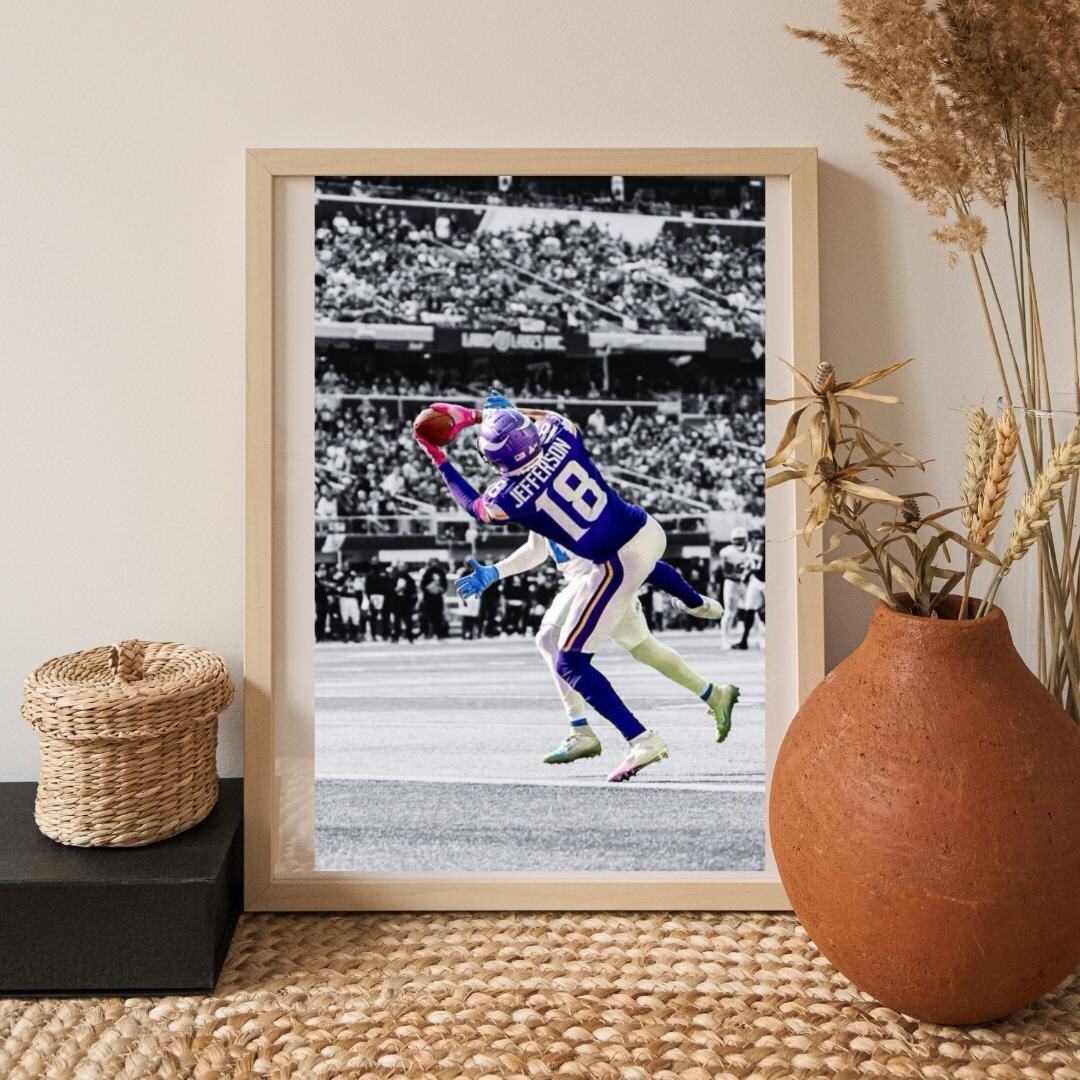 Justin Jefferson Wall Art Printable | NFL Wide Receiver Poster ...