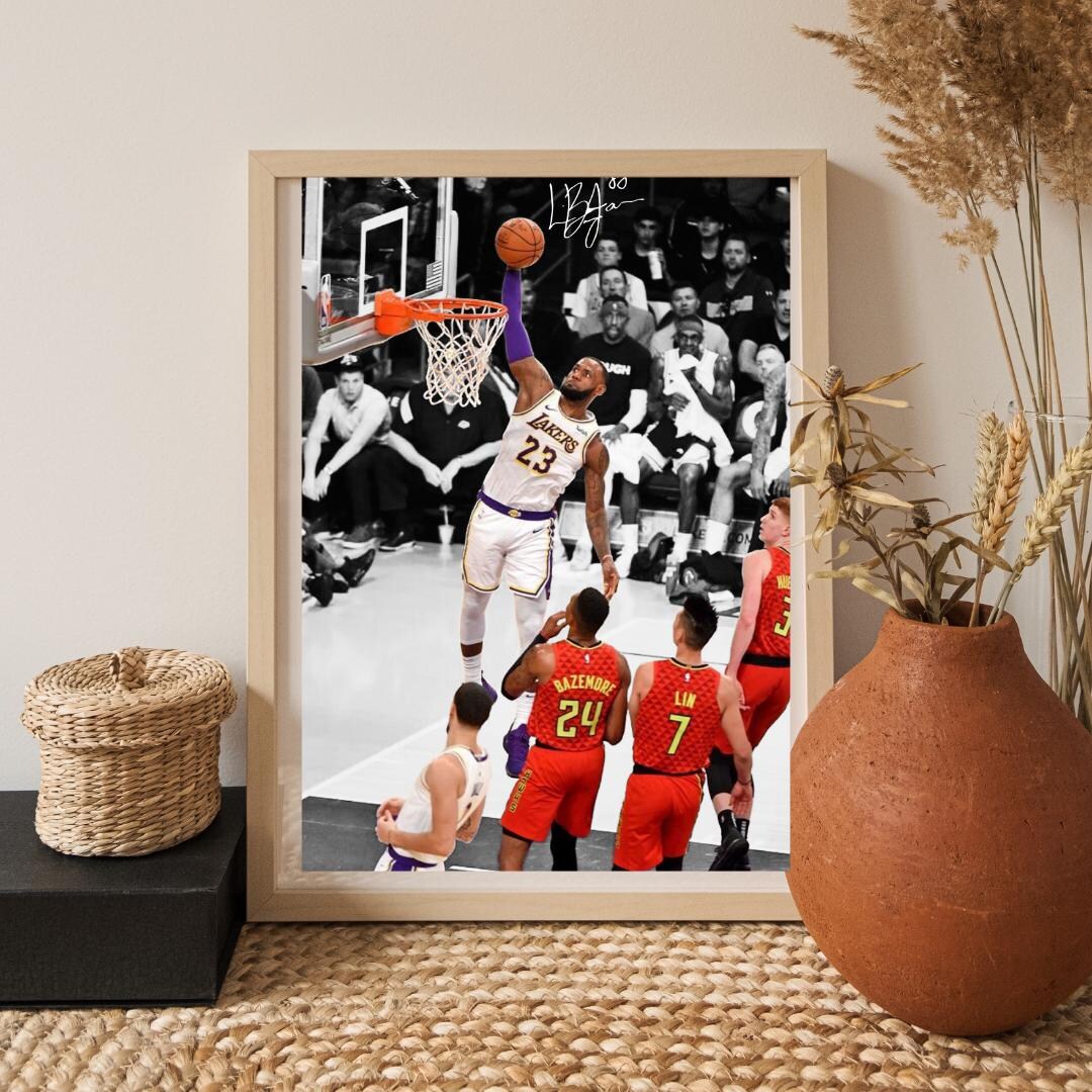 Lebron James Signed Poster | NBA Legend Autograph Wall Art | Basketball ...