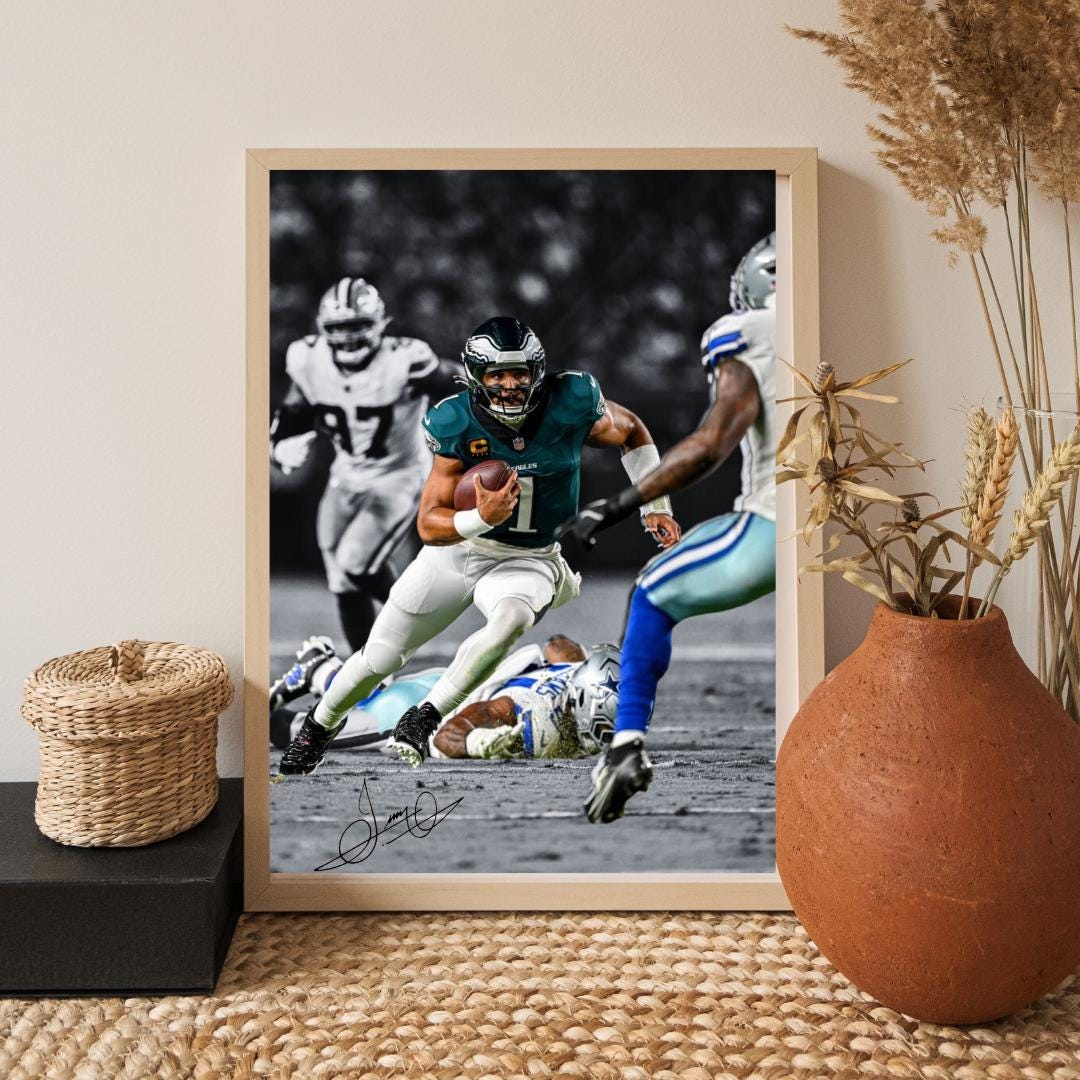 Jalen Hurts Wall Art Printable | NFL Quarterback Poster | Philadelphia ...