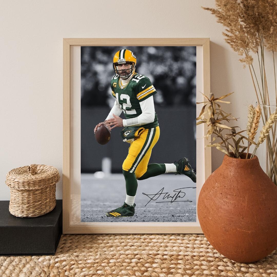 Aaron Rodgers Signd Wall Art NFL Quarterback American Football ...