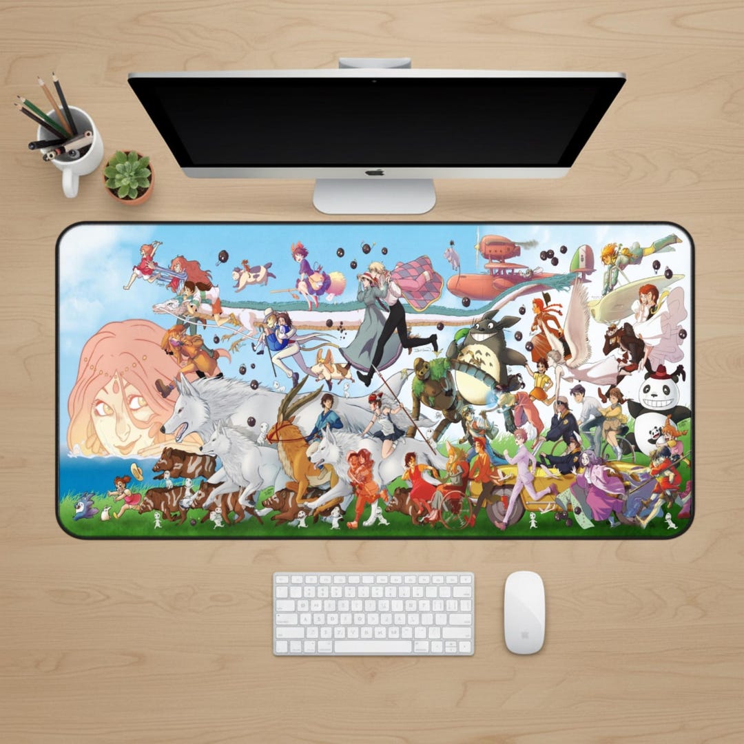Ghibli Desk Mat, Anime Mouse Pad, Studio Ghibli, Ghibli Characters ...