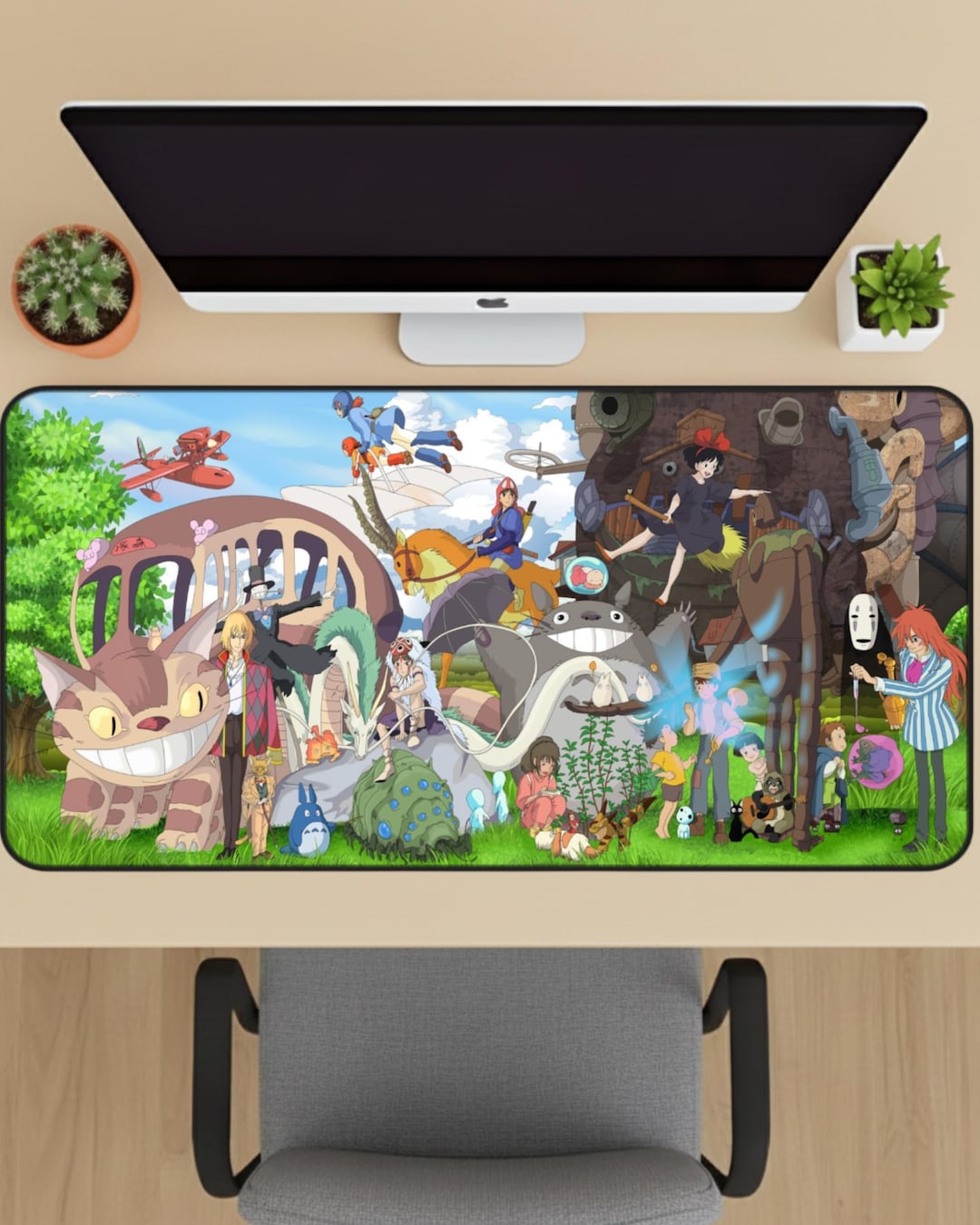 Ghibli Desk Mat, Cute Anime Mouse Pad, Studio Ghibli Inspired, Totoro ...