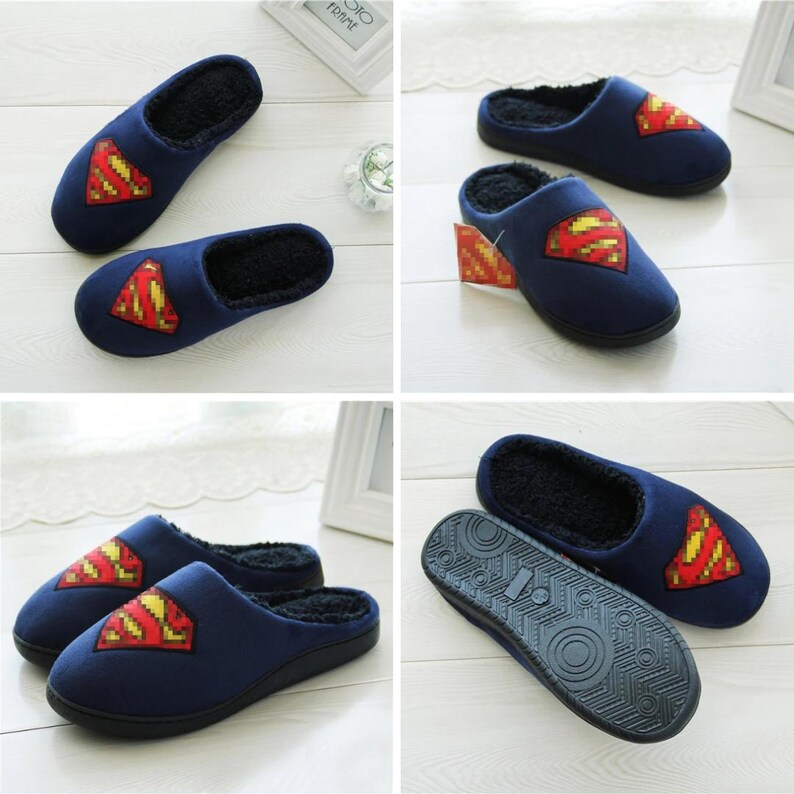 2025 Trend Men Slippers, DC Comics Cartoon Slippers, Winter Cotton ...